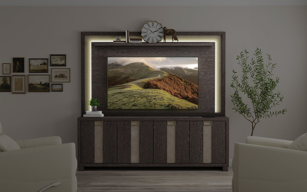 ASCENT 90 in. TV Console with Hutch & Back Panel - Parker House Furniture