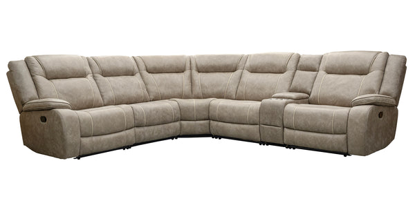 BLAKE - DESERT TAUPE 6pc Modular Reclining Sectional with Console ...