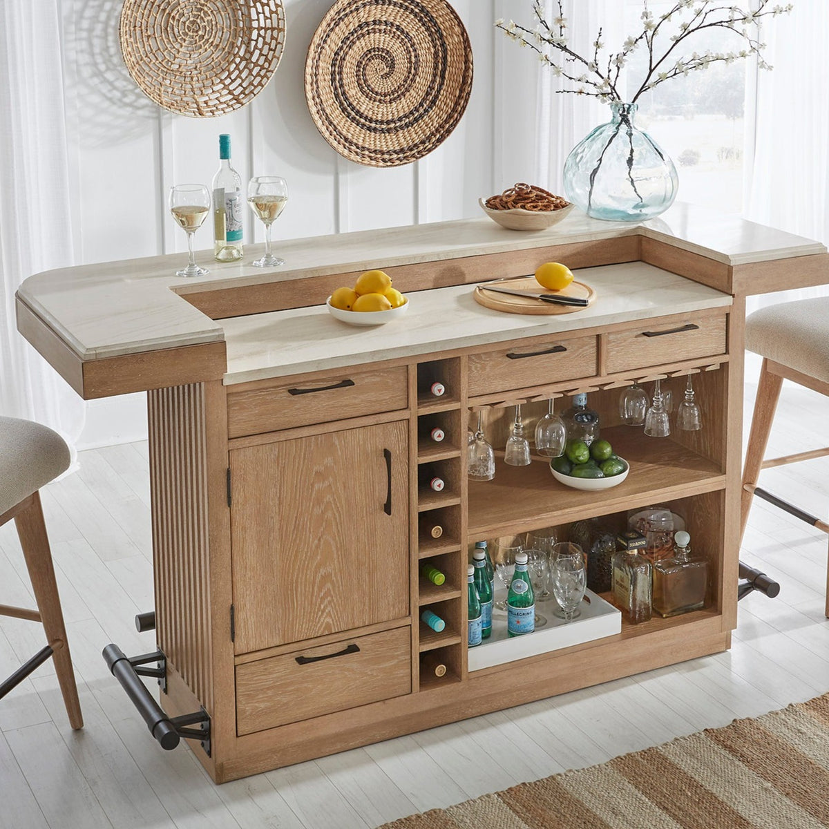 ESCAPE Dining 78" Bar with Stone Top - Parker House Furniture